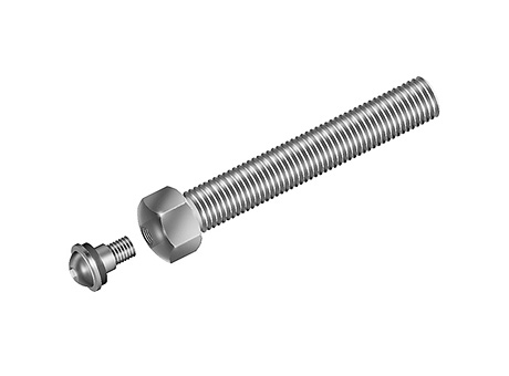 UNC Threaded Rod for Pivot Feet, Steel/Stainless Steel - PB.Mek